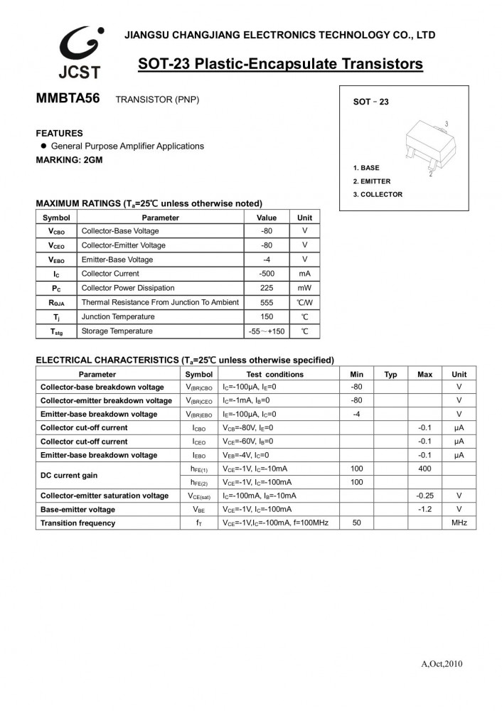 MMBTA56 JSCJ datasheet page