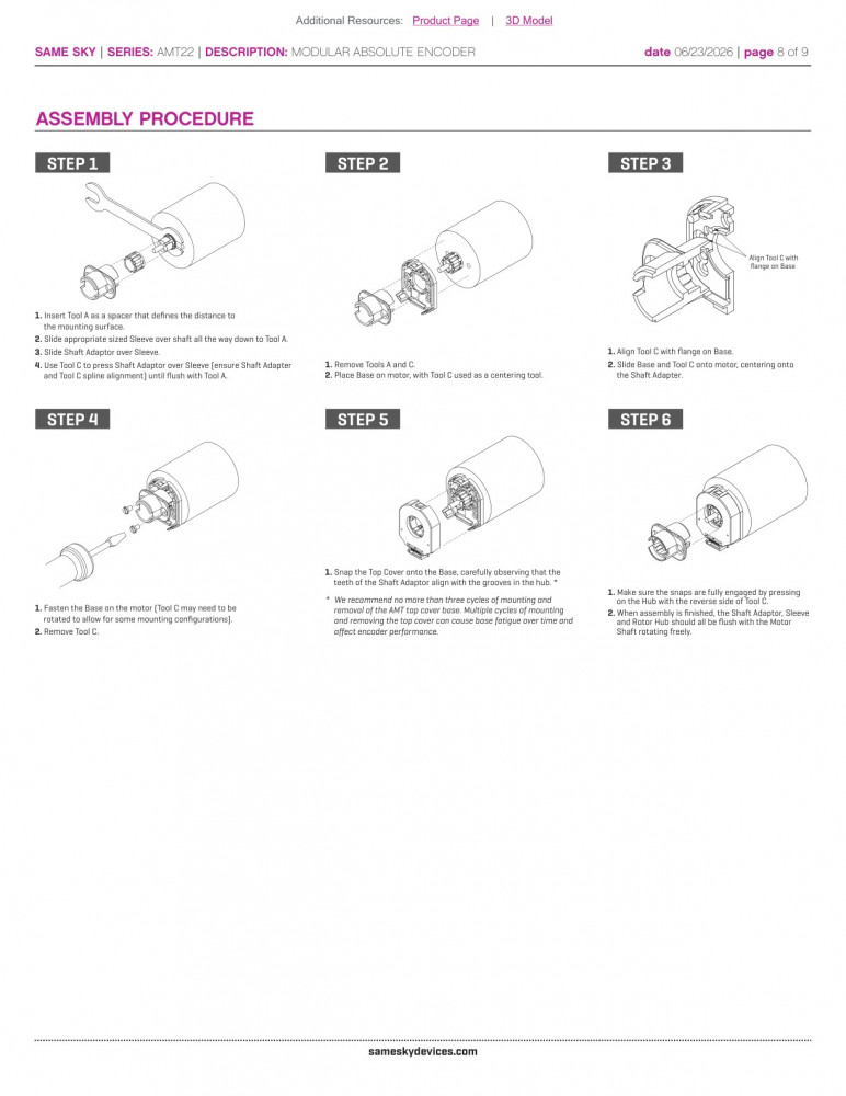 AMT22 encoder documentation page 8