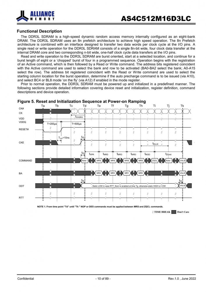 AS4C512M16D3LC-10BIN datasheet page 10