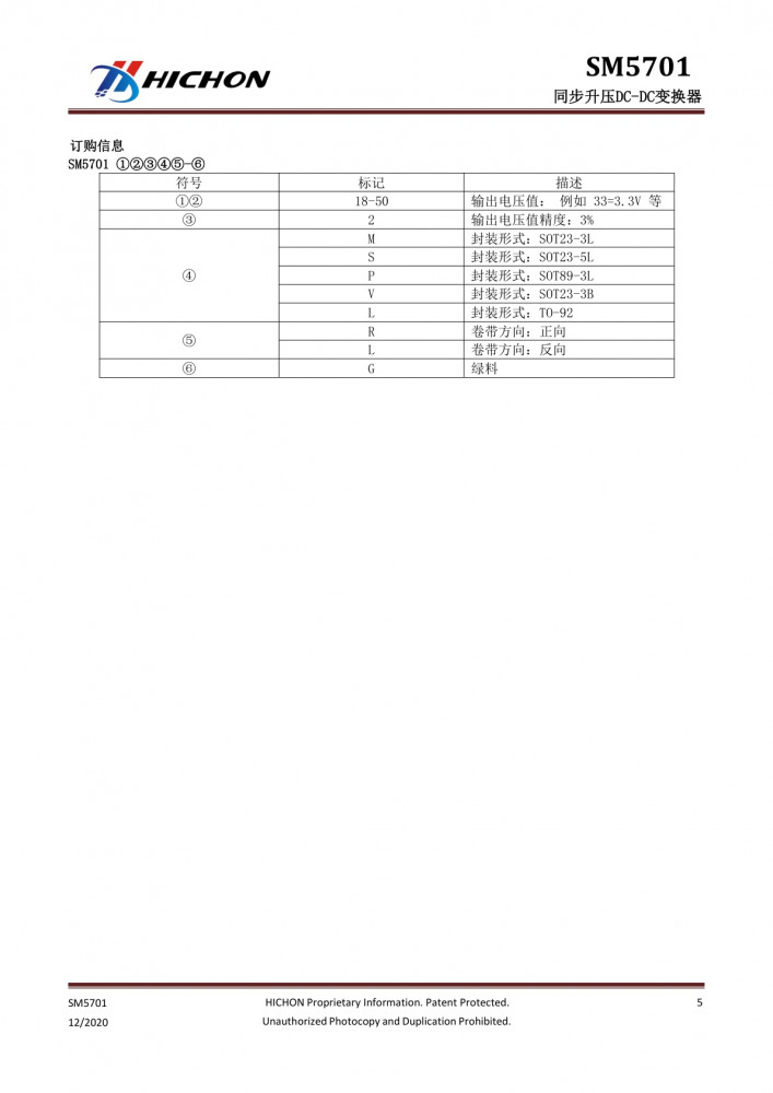 SM5701 datasheet page 4