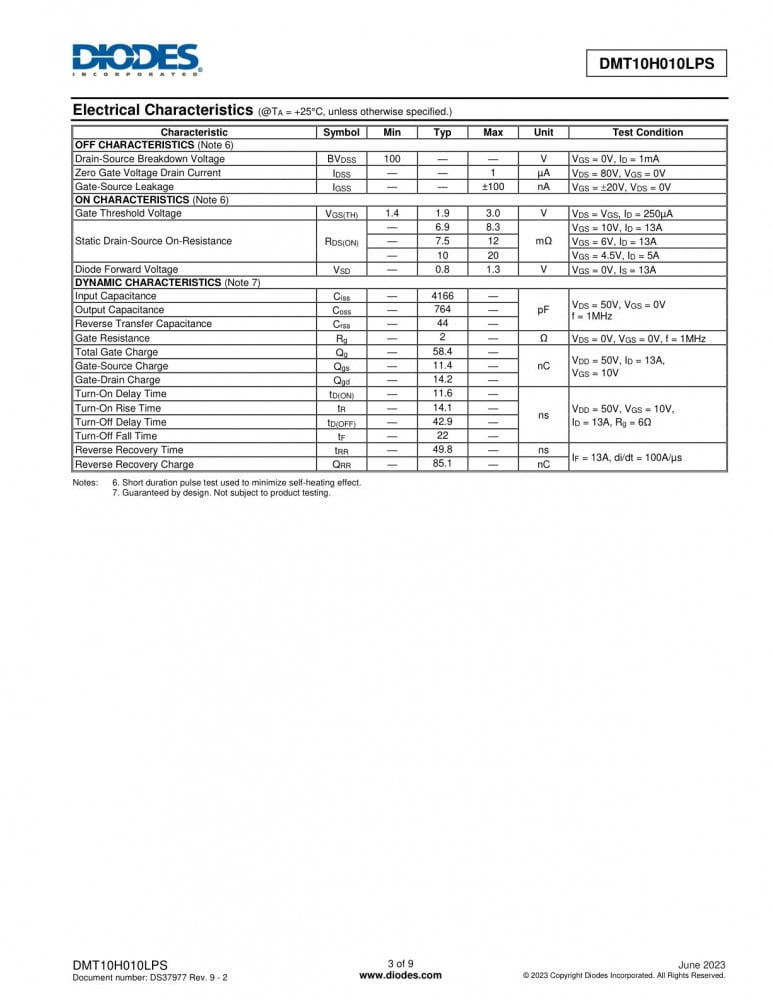 DMT10H010LPS-13 datasheet page 3