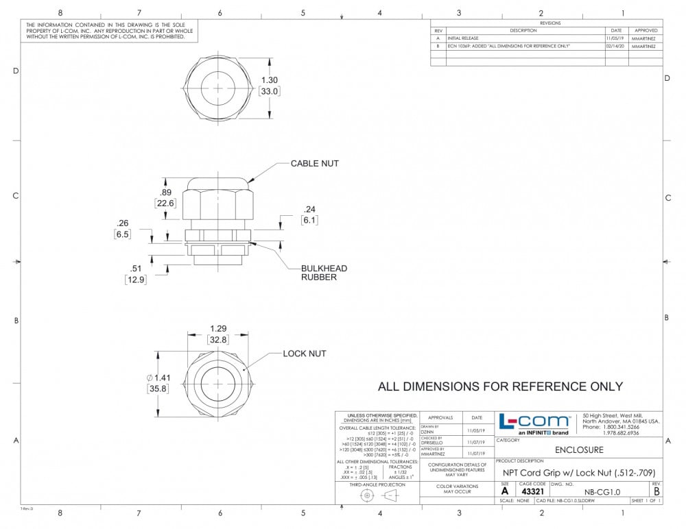L-com NB-CG1.0 technical drawing preview