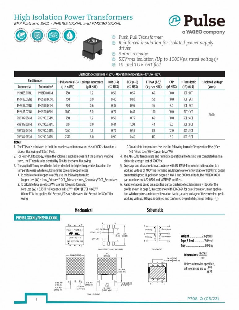 PM2190.083NLT datasheet page 1