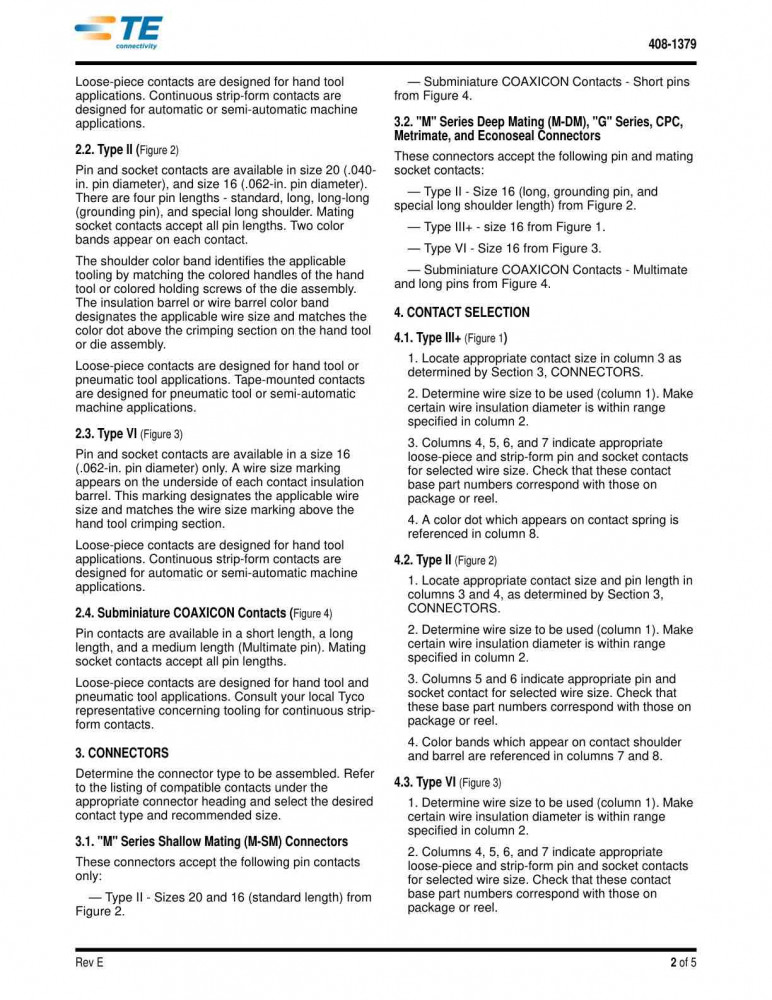 TE contact selection table page 2