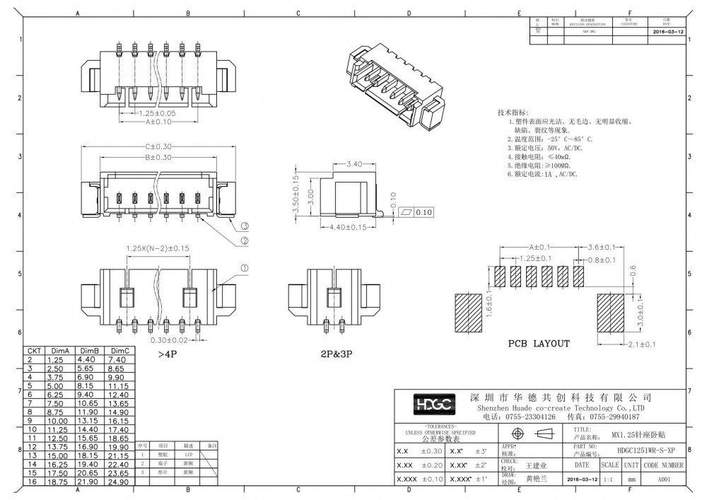 HDGC1251WR-S-2P technical document preview