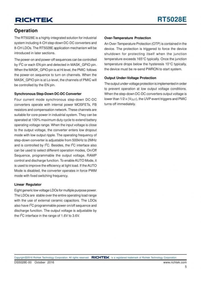 RT5028E datasheet page 5