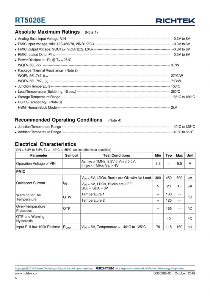 RT5028E datasheet page 6