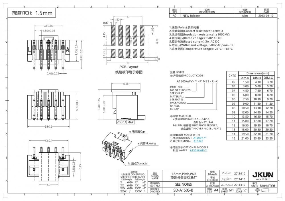 A1505AWV technical drawing page 3