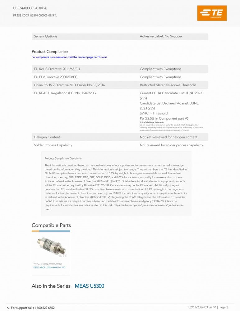 U5374-000005-03KPA technical document page 2