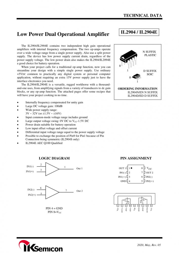 IL2904DT technical document page 1