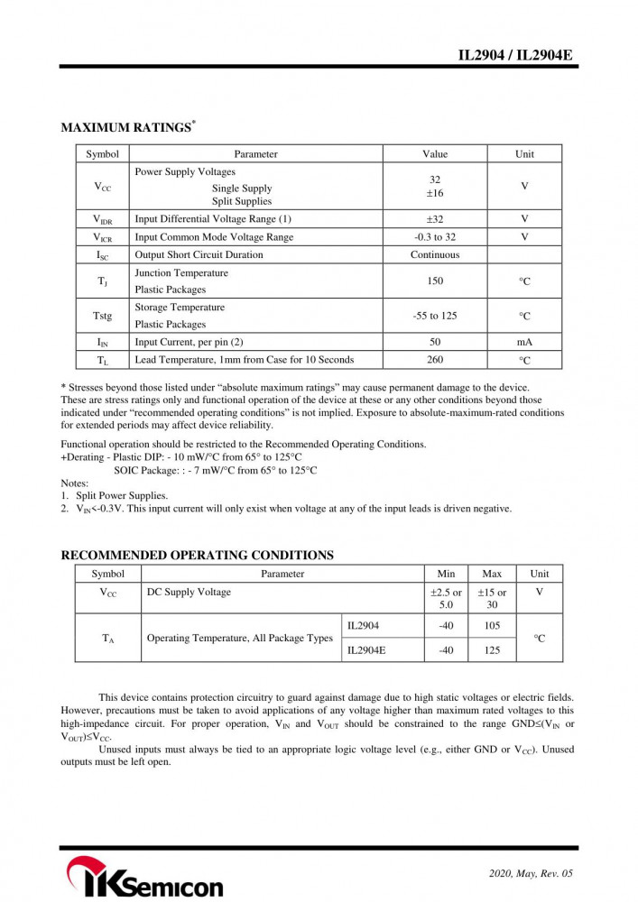 IL2904DT technical document page 2