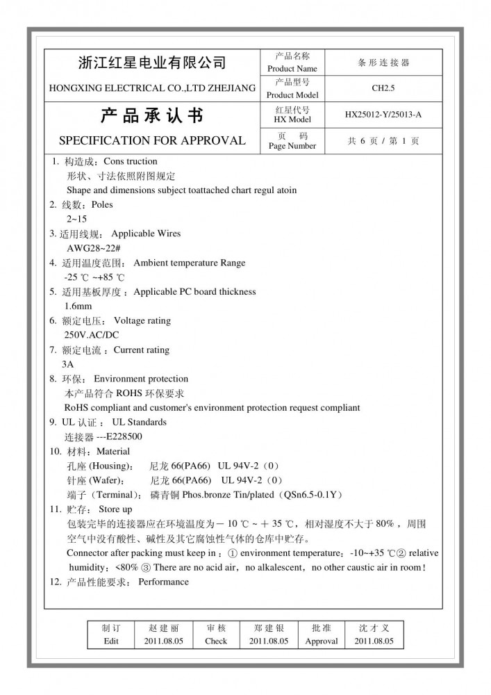 HX25013-9WAP approval document page 2