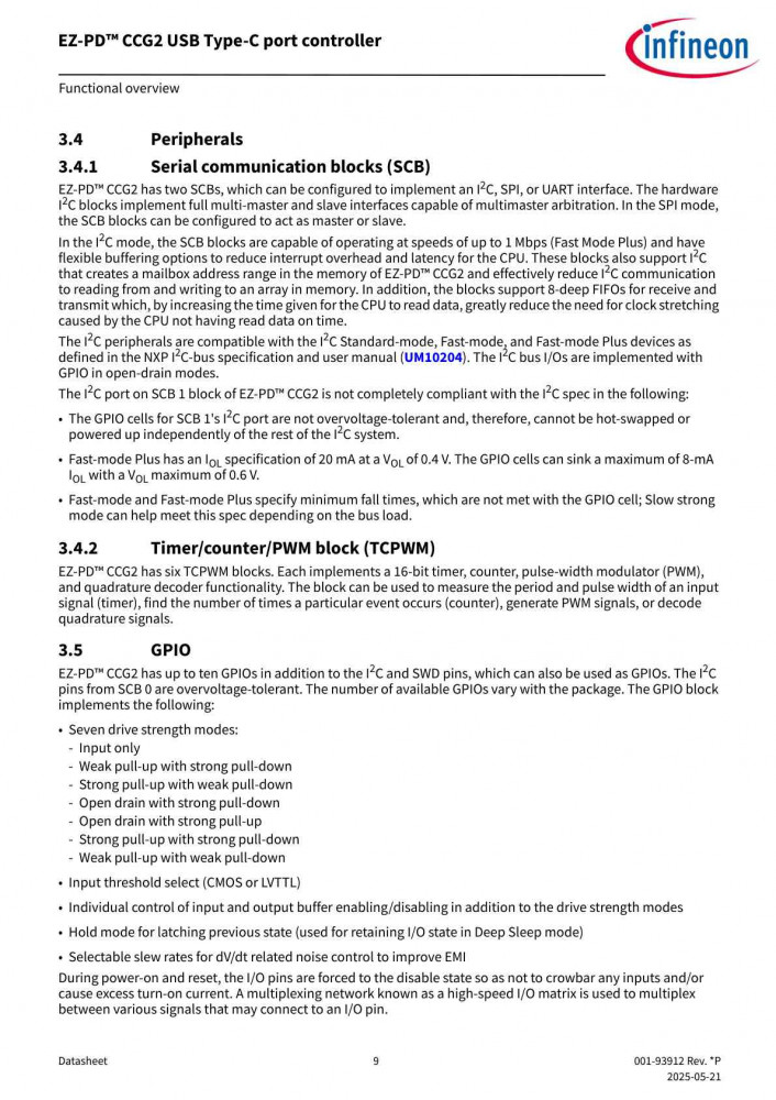 CYPD2122 datasheet page 9