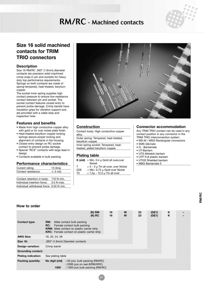 EATON TRIM TRIO Size 16 contacts documentation page 1