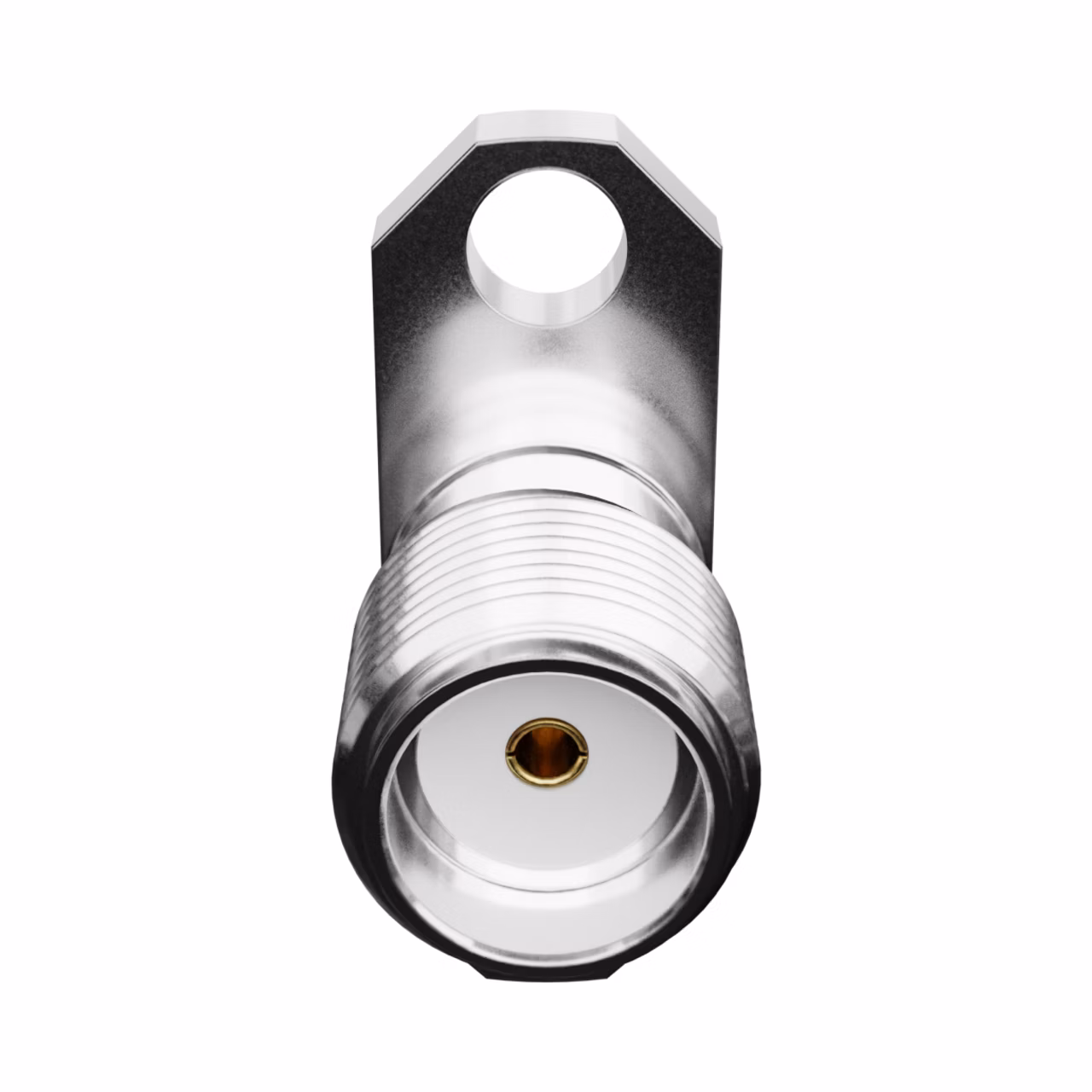 SMA Jack, Straight, 2-Hole Flange Mount, Field Replaceable, Stainless Steel, Accepts .018