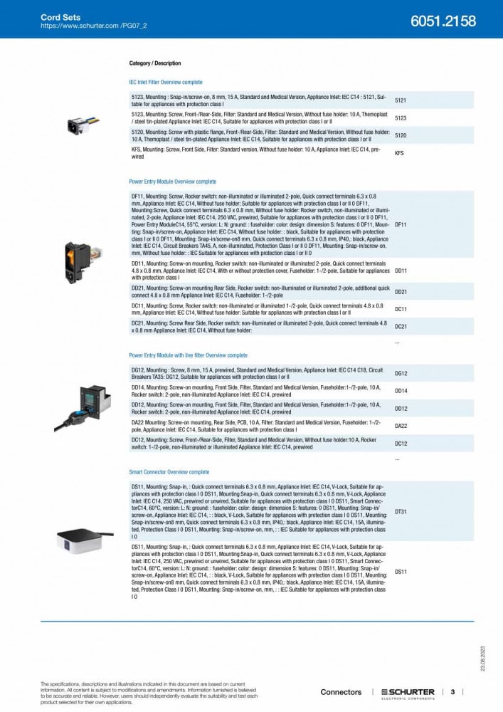 SCHURTER 6051.2158 technical document page 3