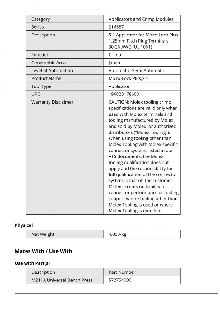 MOLEX 2165873700 document preview, page 2