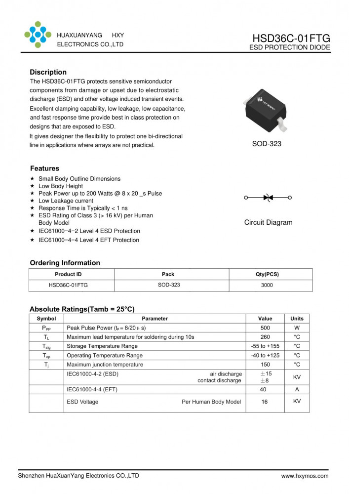 HSD36C-01FTG datasheet page 1