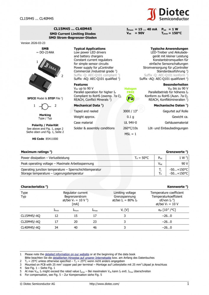 CL20M45 datasheet page 1 preview