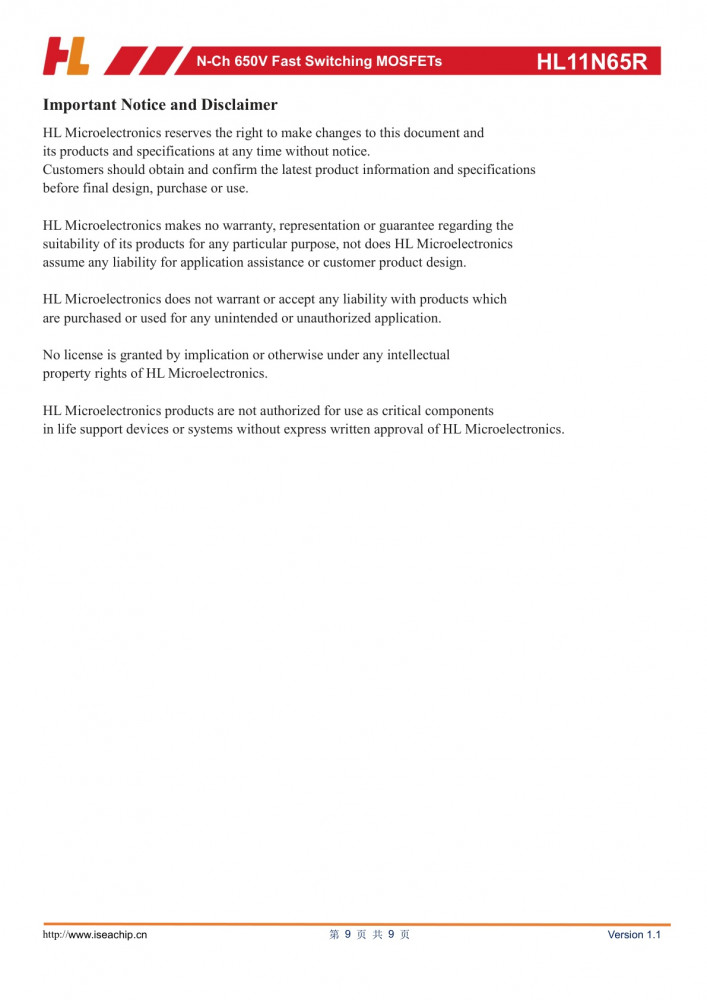HL 11N65R datasheet page 9