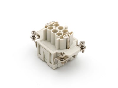 Heavy-Duty Spring Terminal Insert, Female, 6-Pole, 16A, Silver (Ag) Plated Contacts, Size 6B «44x27» for sale