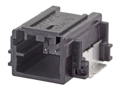 MXP120 Sealed Receptacle, 4 Circuit, Black Housing with Long Shroud (T3-V2-S3 with Backshell, T3-V2-S2 without Backshell), Key C, Dark Gray Insert