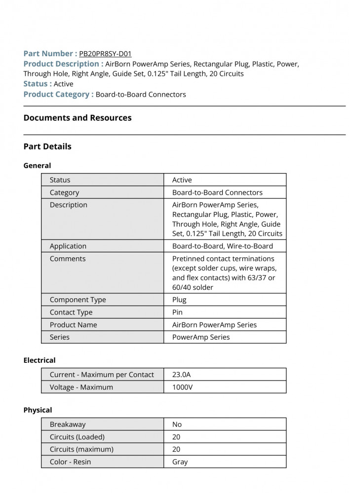 PB20PR8SY-D01 technical document image 1