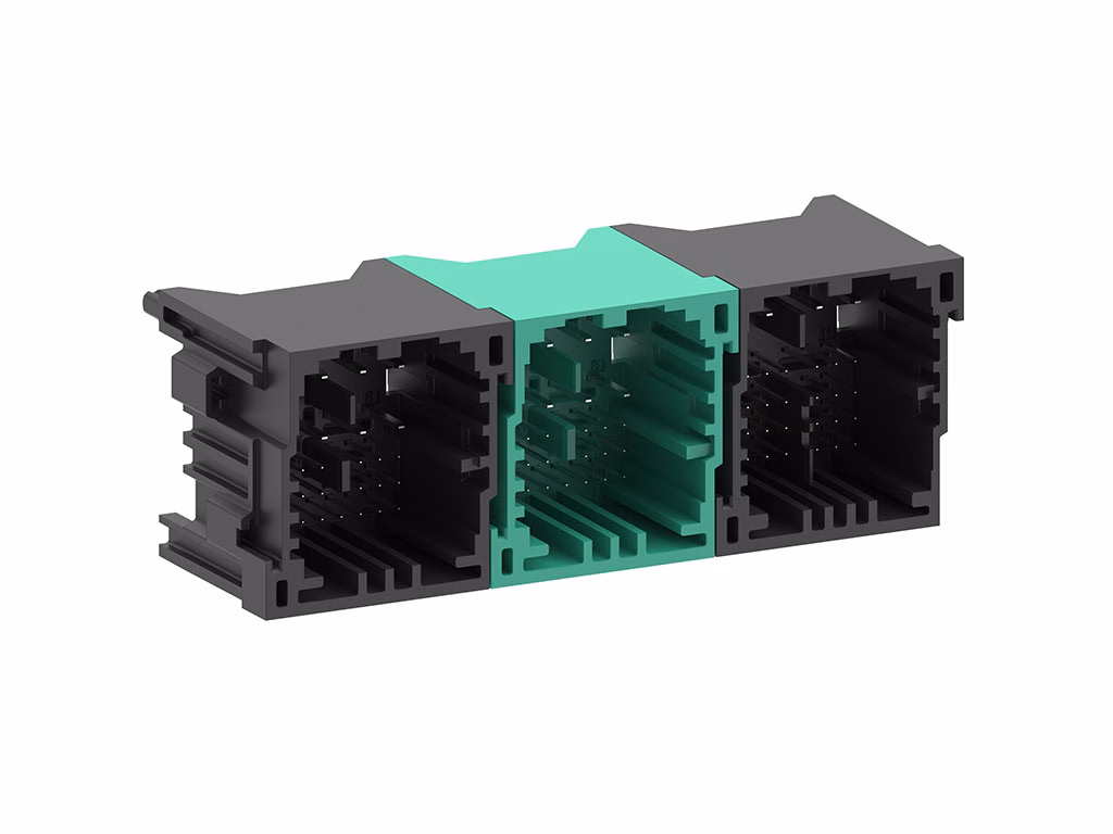 stAK50h 3 Bay Vertical Hybrid Header, 86 Circuits, Bay 1: 27 Circuits/Key 1/Black; Bay 2: 27 Circuits/Key 2/Green; Bay 3: 32 Circuits/Key 1/Black; Tray