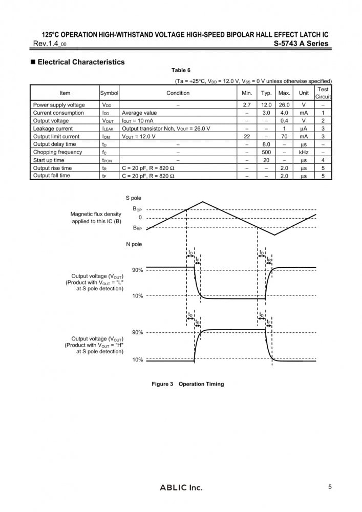 S-5743 A datasheet page 5