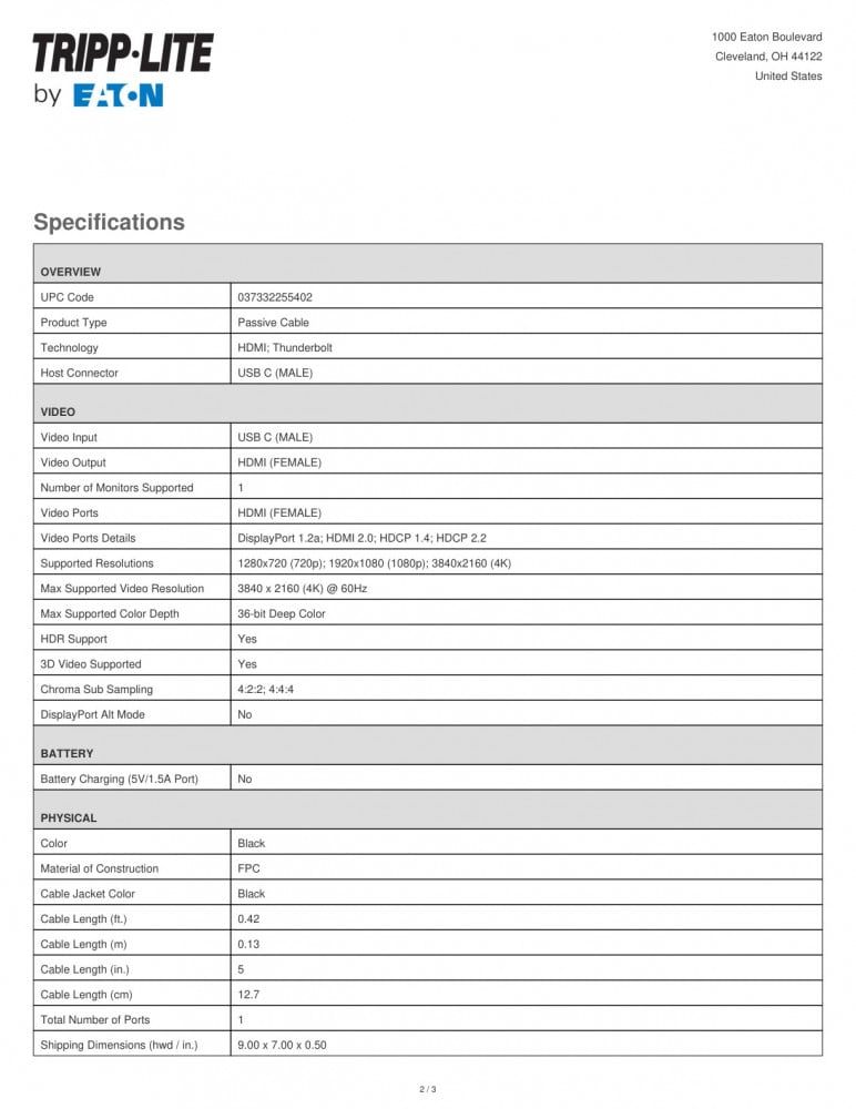 U444-F5N-HDR technical document page 2