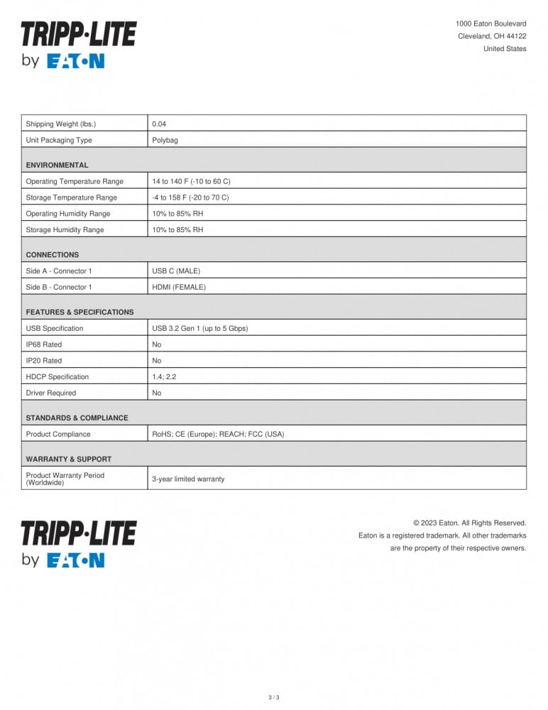 U444-F5N-HDR technical document page 3