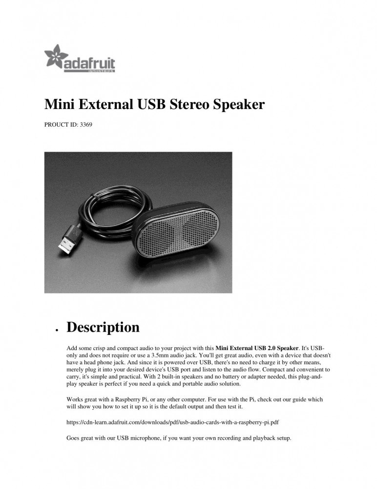 Model 3369 product documentation image, page 1