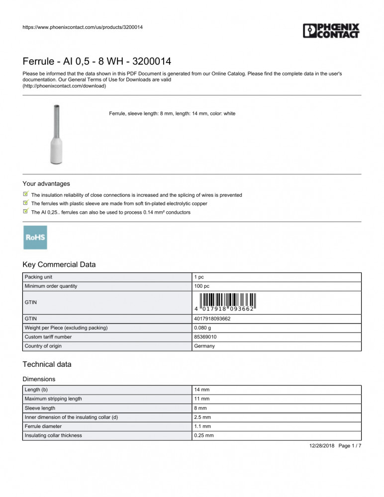 Product document page 1