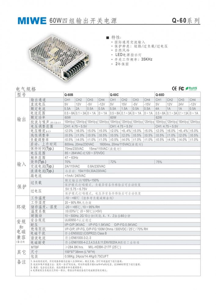 MIWE Q-60B datasheet page 1