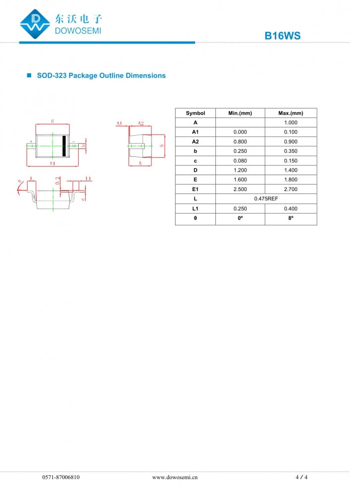 B16WS datasheet page 4
