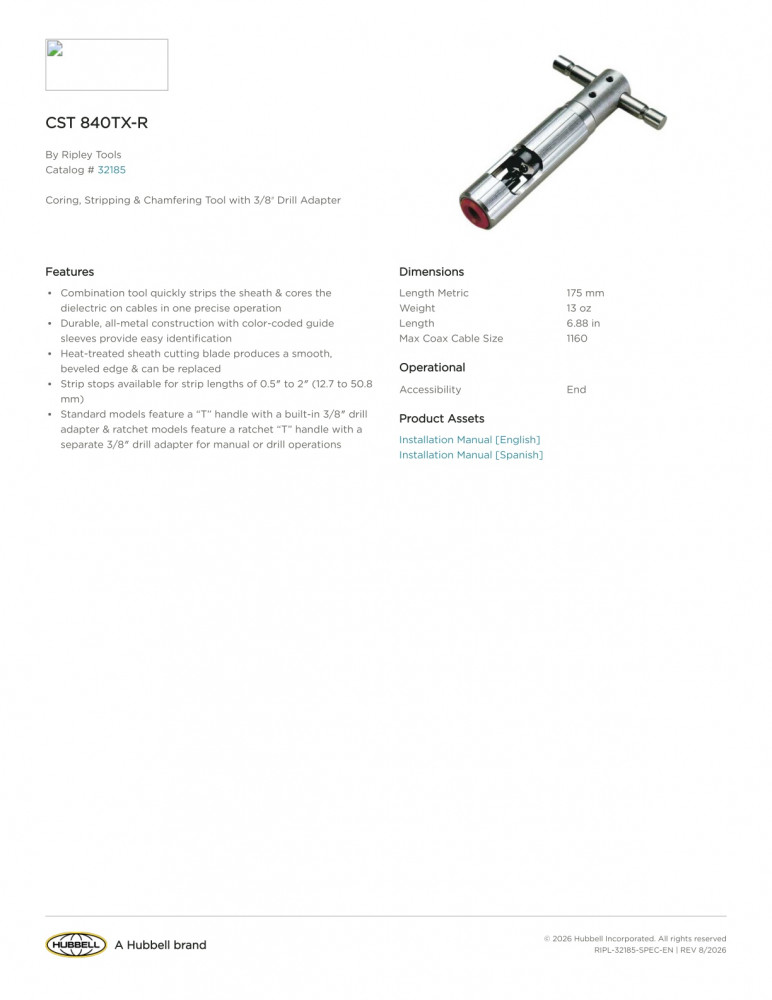 CST 840TX-R product documentation image