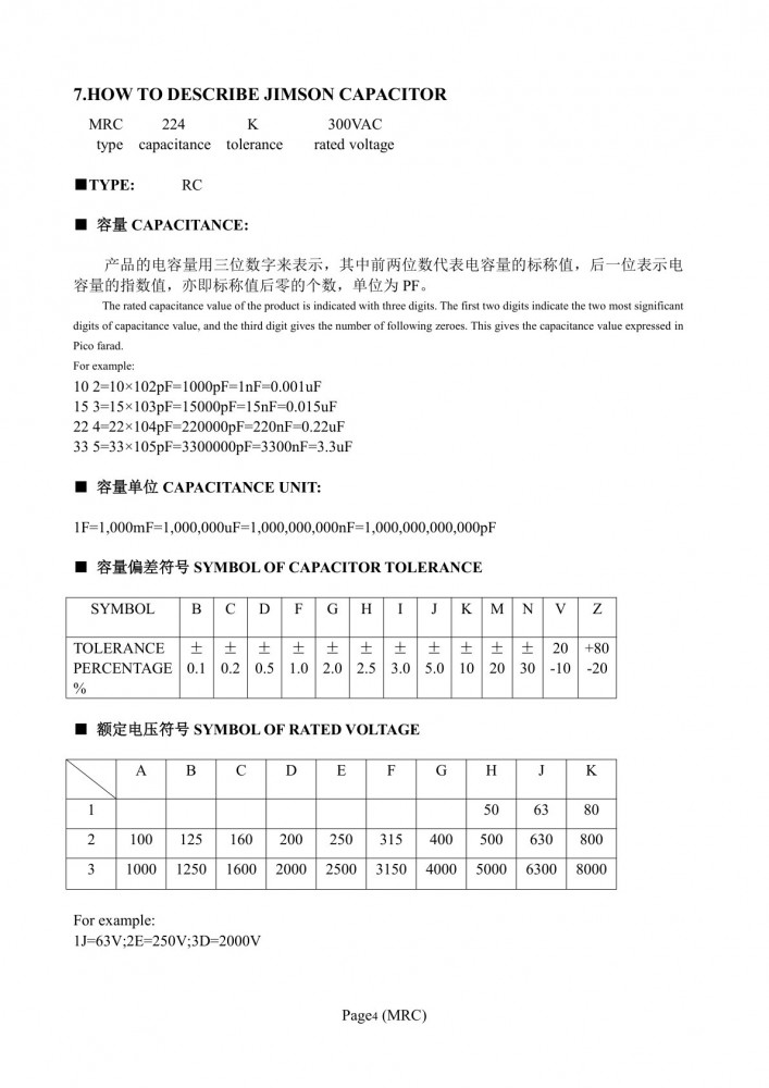 Jimson MRC224K300A06 specification page 5