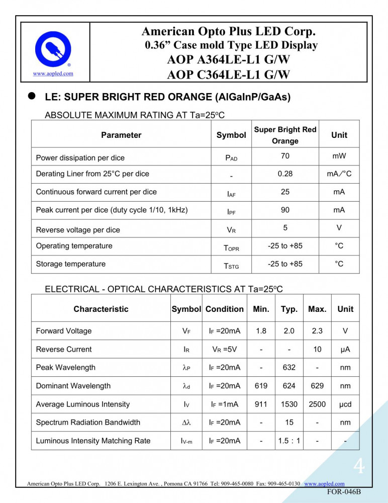 C364LE-L1 datasheet page 4