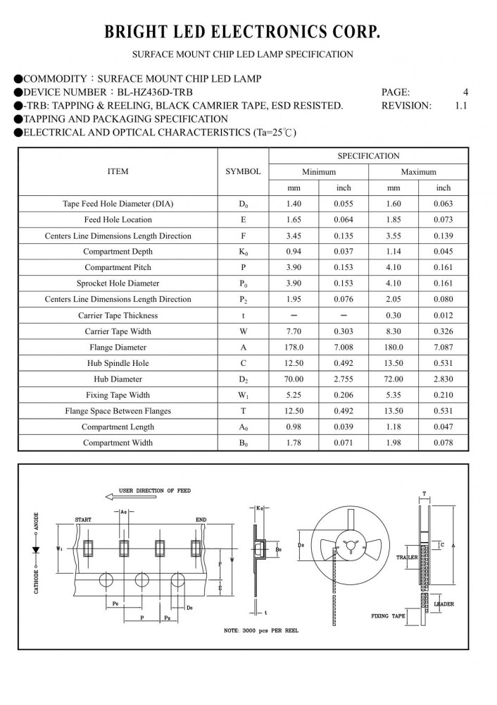 BL-HZ436D-TRB specification document page 3