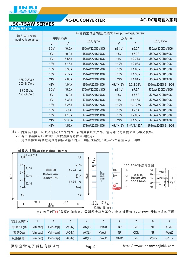 J50AW220D24C6 datasheet page 2