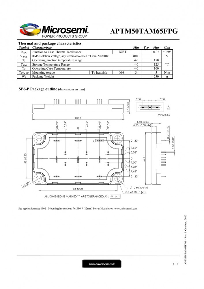 APTM50TAM65FPG technical document page 3