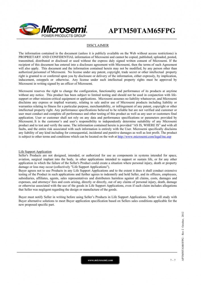 APTM50TAM65FPG technical document page 7