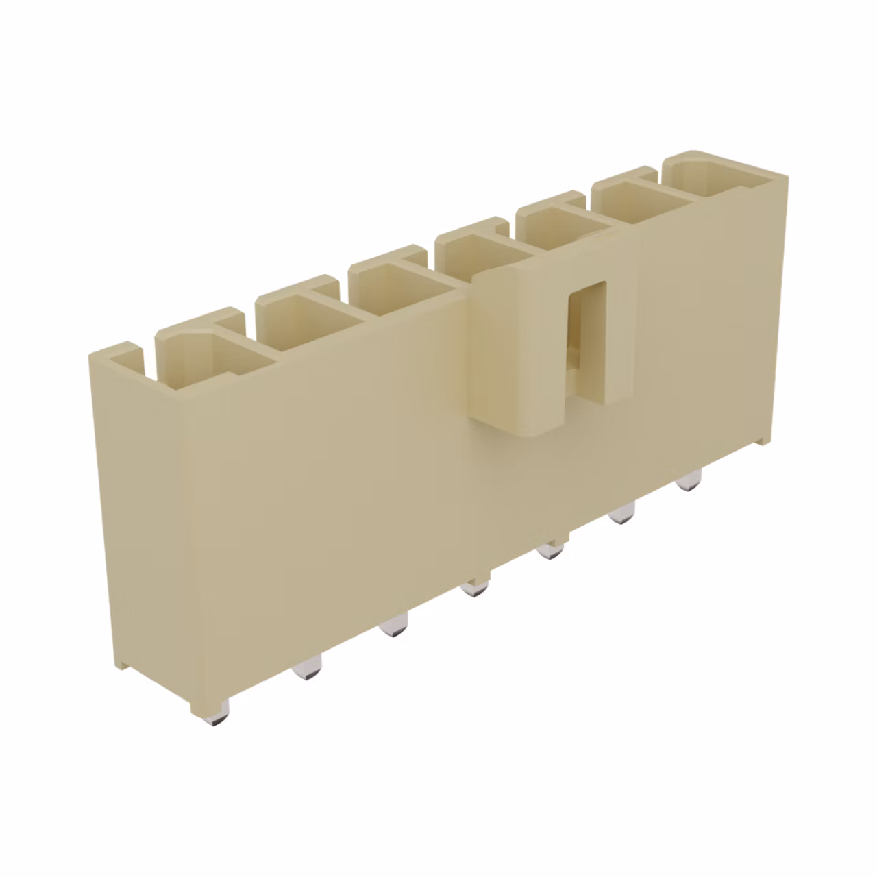 Mega-Fit ColorLock Vertical Header, 5.70mm Pitch, Single Row, 7 Circuits, Matte Tin (Sn) Plating, Glow-Wire Capable, Tray, Natural for sale