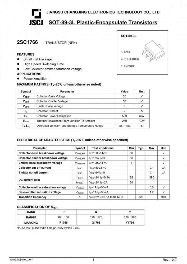 JSCJ 2SC1766 datasheet page 1