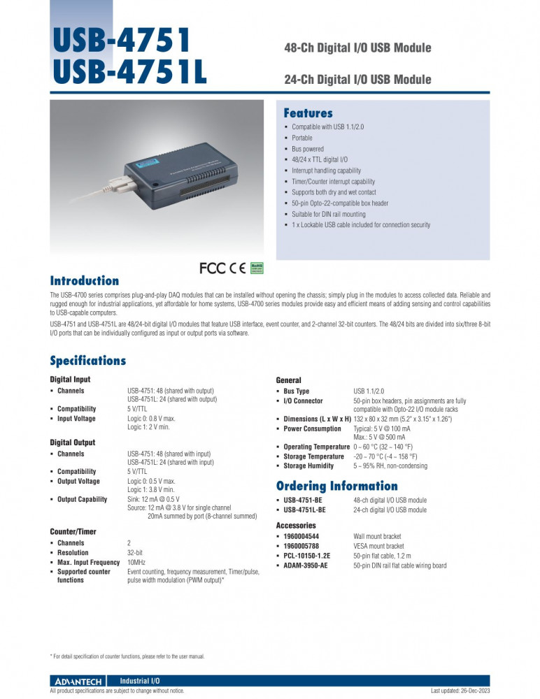 USB-4751 product documentation preview
