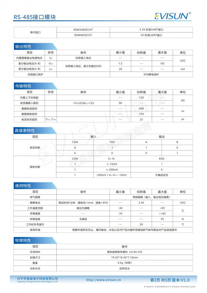 RSM3485ECHT datasheet page 2