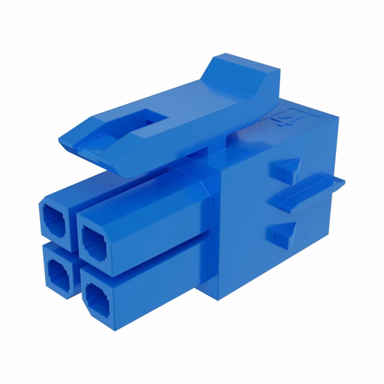 Micro-Fit+ Versa Color Receptacle Housing, Dual Row, 4 Circuits, UL 94V-0, Glow-Wire Capable, Blue for sale