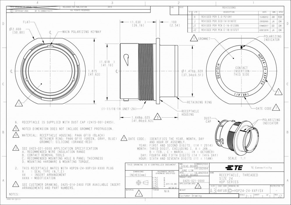 DEUTSCH HDP24-24-29PE technical document image