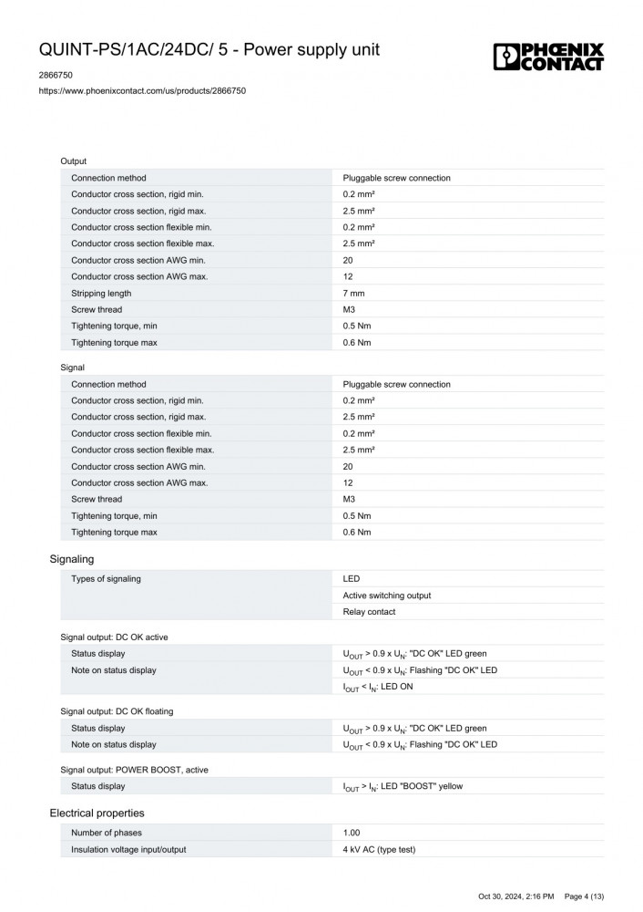 Phoenix Contact 2866750 technical document page 4