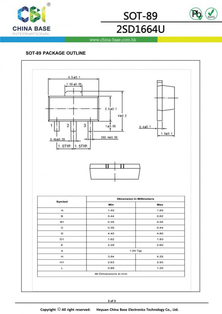 2SD1664U datasheet page 3